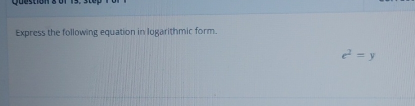 Solved Express the following equation in logarithmic | Chegg.com