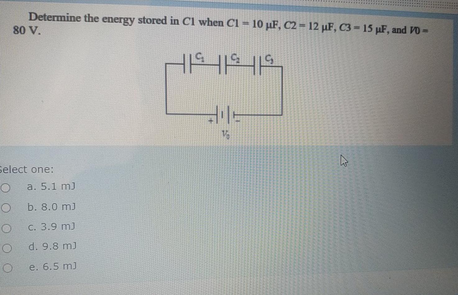 Solved Determine the energy stored in Cl when C1 = 10 uF, C2 | Chegg.com