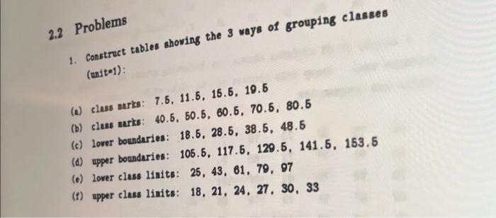 Solved 2.2 Problems 1. Construct tables shoving the 3 ways | Chegg.com