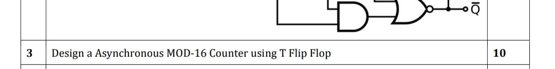 Solved 3 Design a Asynchronous MOD-16 Counter using T Flip | Chegg.com