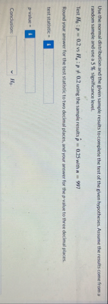 Solved Use the normal distribution and the given sample | Chegg.com