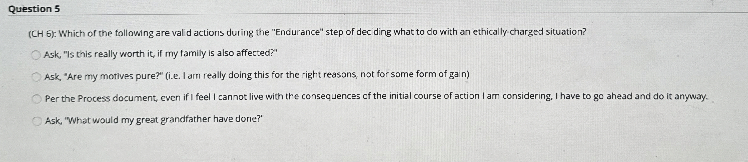 Solved Question 5(CH 6): Which of the following are valid | Chegg.com