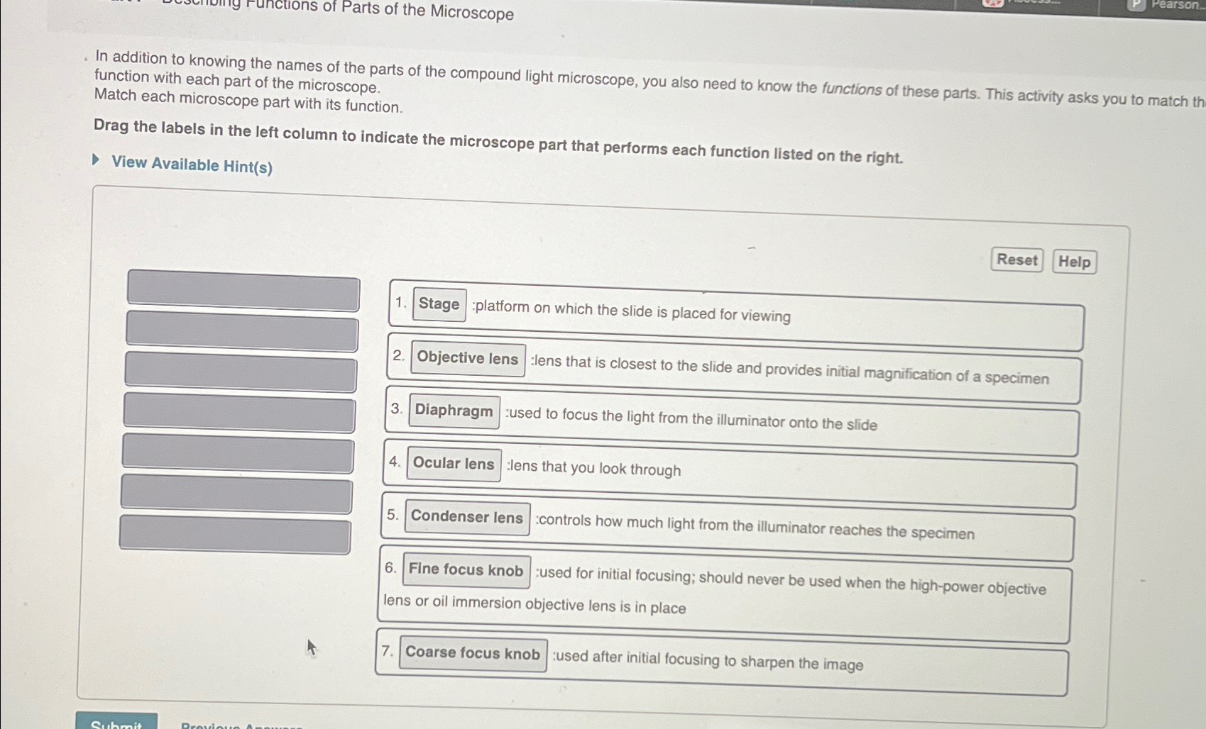 Solved In addition to knowing the names of the parts of the | Chegg.com