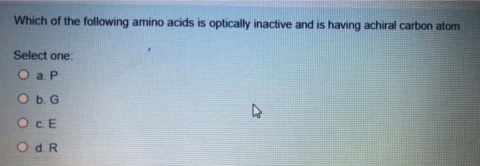 Solved Which of the following amino acids is optically | Chegg.com