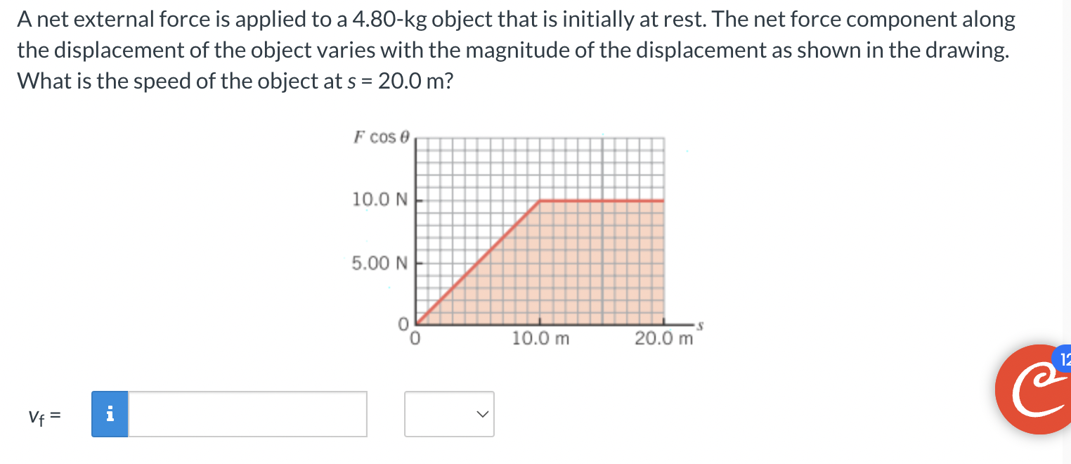 Solved A net external force is applied to a 4.80-kg ﻿object | Chegg.com