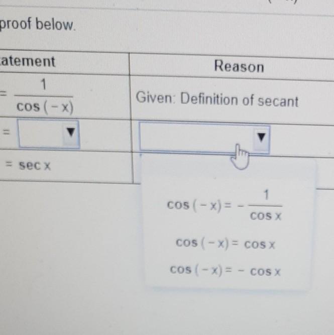 Solved and then using the relationship between cos(-x) and | Chegg.com