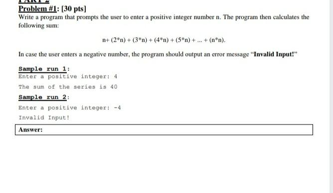 Solved Problem 1 30 Pts Write A Program That Prompts The