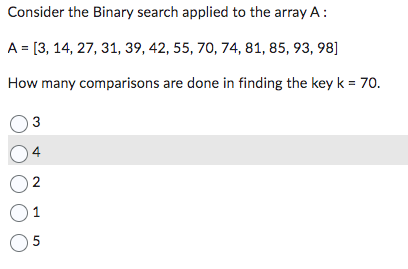 Solved Consider the Binary search applied to the array A | Chegg.com