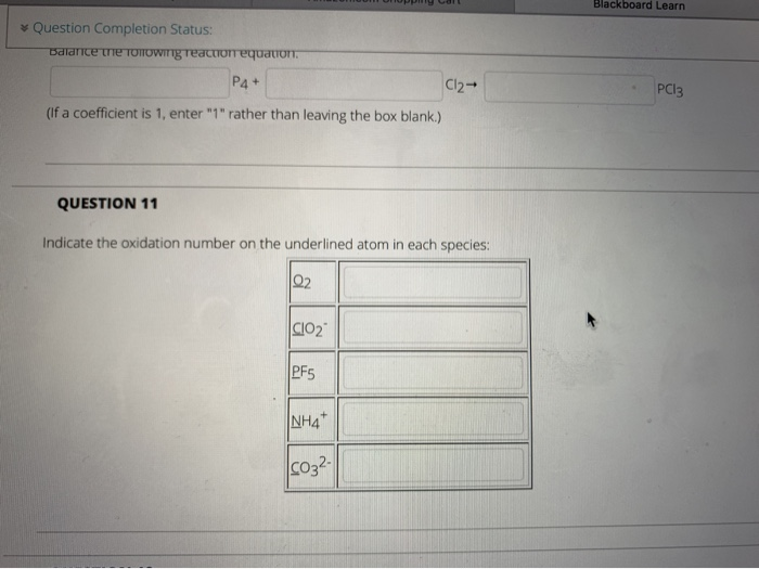 Solved Blackboard Learn * Question Completion Status: | Chegg.com