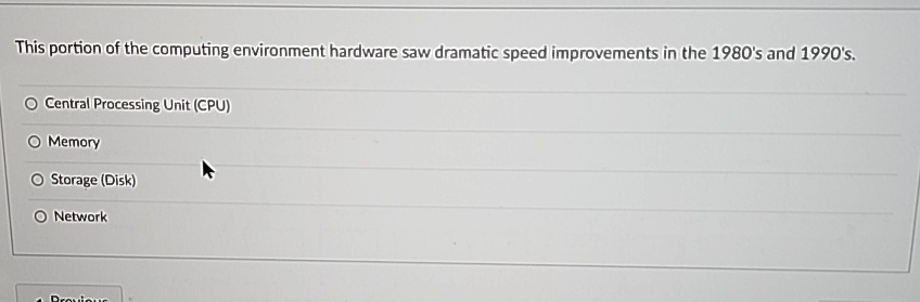 Solved This portion of the computing environment hardware | Chegg.com