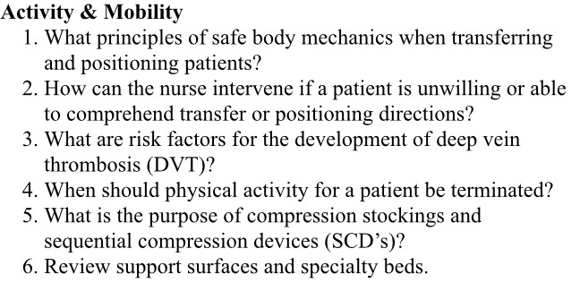Solved Activity & Mobility 1. What principles of safe body | Chegg.com