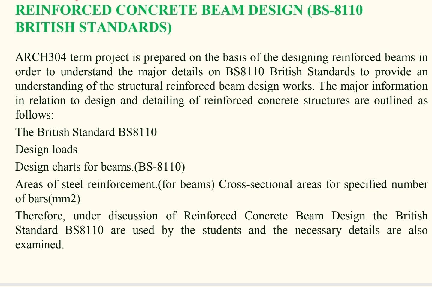Solved REINFORCED CONCRETE BEAM DESIGN (BS-8110 BRITISH | Chegg.com