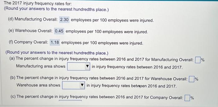 Solved Calculating Workplace Injury Frequency Rates All | Chegg.com