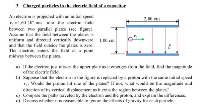 Solved 3. Charged particles in the electric field of a | Chegg.com