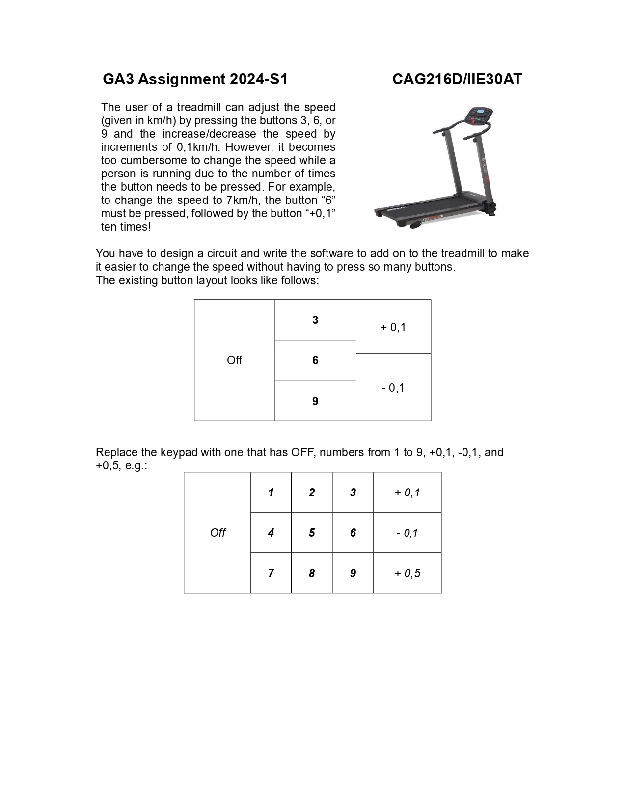 Solved GA3 ﻿Assignment 2024-S1 ﻿CAG216D/IIE30ATThe user of a | Chegg.com
