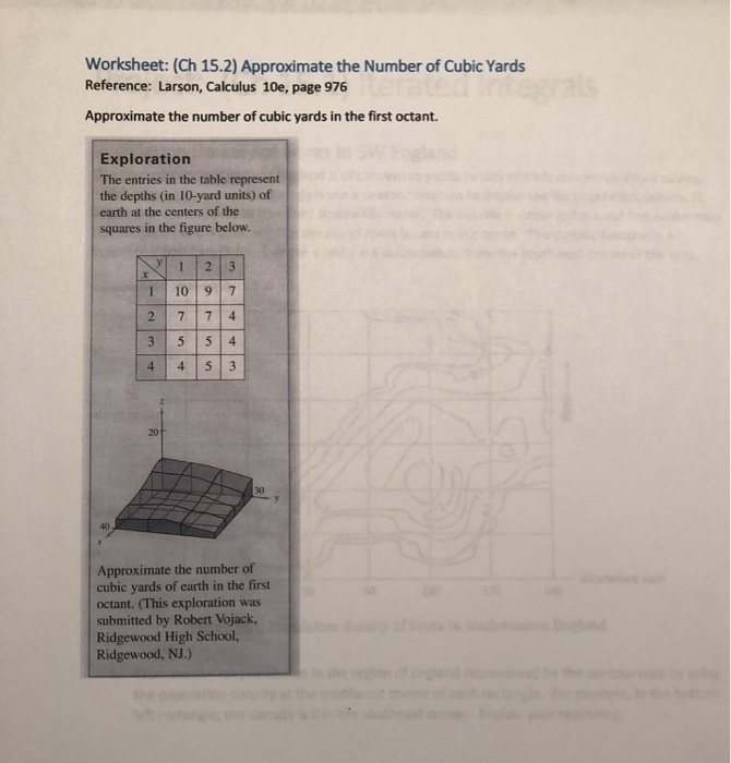 Worksheet: (Ch 15.2) Approximate the Number of Cubic | Chegg.com