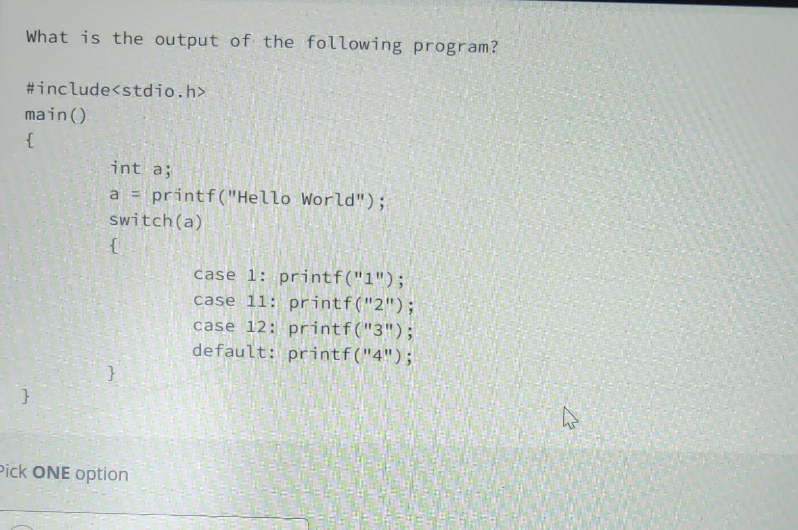 Solved What is the output of the following | Chegg.com