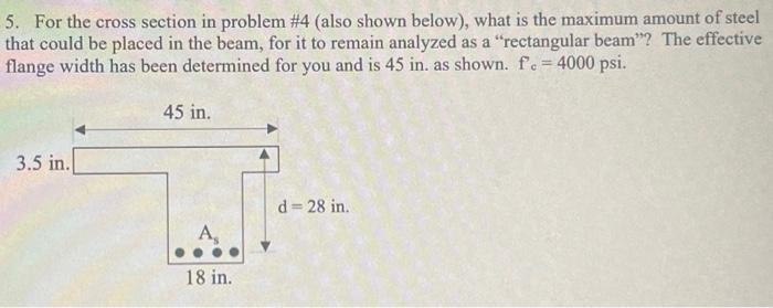 Solved 5. For the cross section in problem \#4 (also shown | Chegg.com
