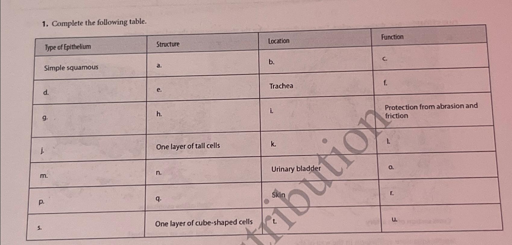 Solved Complete the following table.\table[[Type of | Chegg.com