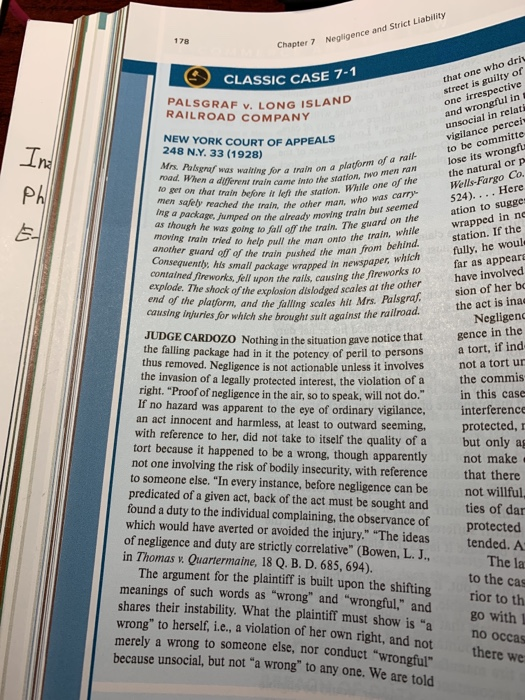 Solved Chapter 7 Negligence and Strict Liability CLASSIC | Chegg.com