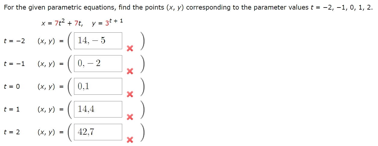 Solved For the given parametric equations, find the points | Chegg.com