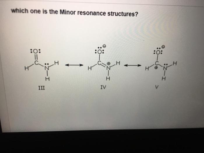 Solved which one is the Minor resonance structures? :0: II | Chegg.com