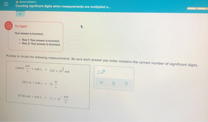 Solved - MEASUREMENT Counting significant digits when | Chegg.com