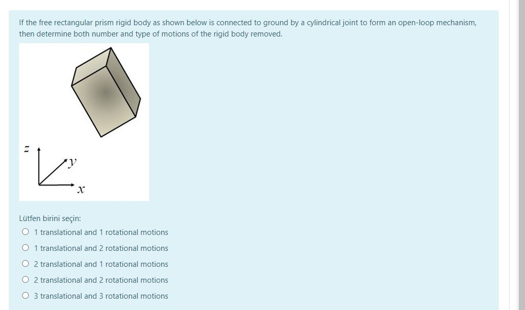 Solved If the free rectangular prism rigid body as shown | Chegg.com