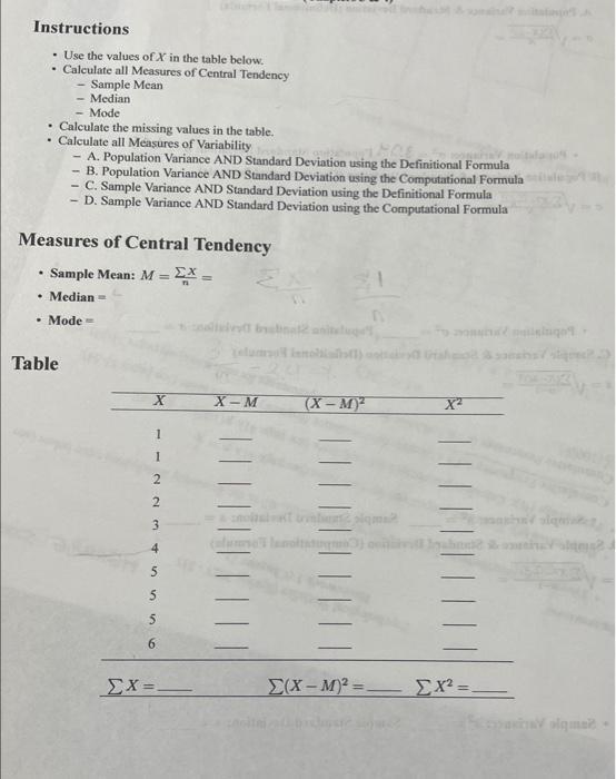 Solved Measures of Variability A. Population Variance \&k | Chegg.com