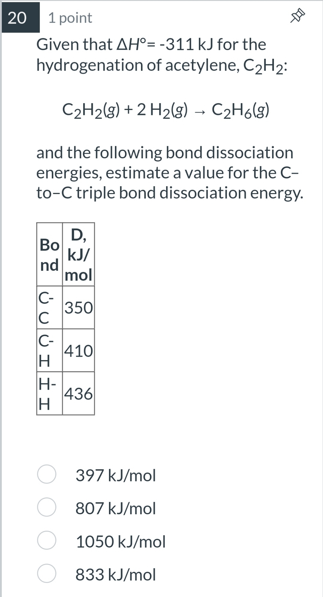 Solved 201 ﻿pointGiven that ΔH°=-311kJ ﻿for the | Chegg.com
