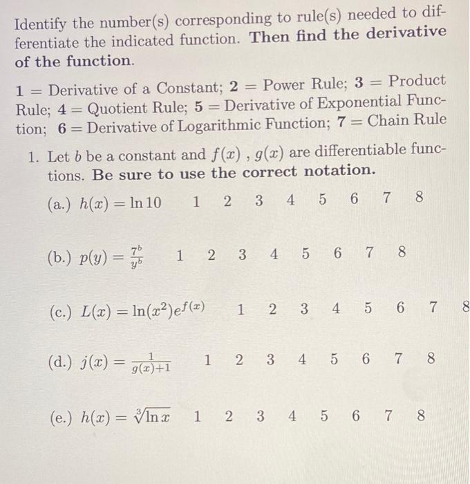 Solved Identify the number(s) corresponding to rule(s) | Chegg.com