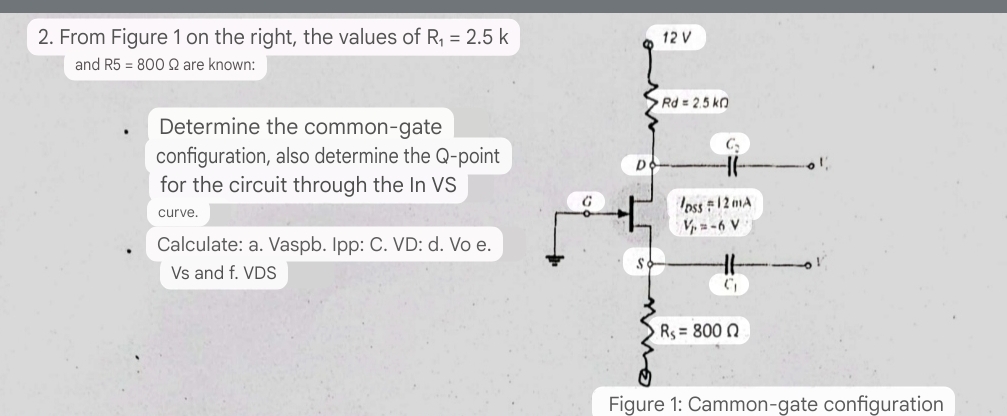Solved From Figure 1 ﻿on the right, the values of R1=2.5k | Chegg.com