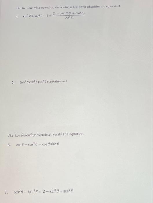Solved for the following exercises, determine if the given | Chegg.com