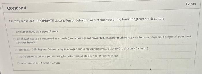 Solved Identify most INAPPROPRIATE description or definition | Chegg.com