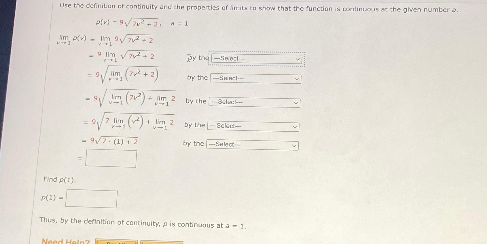 Solved Use the definition of continuity and the properties | Chegg.com