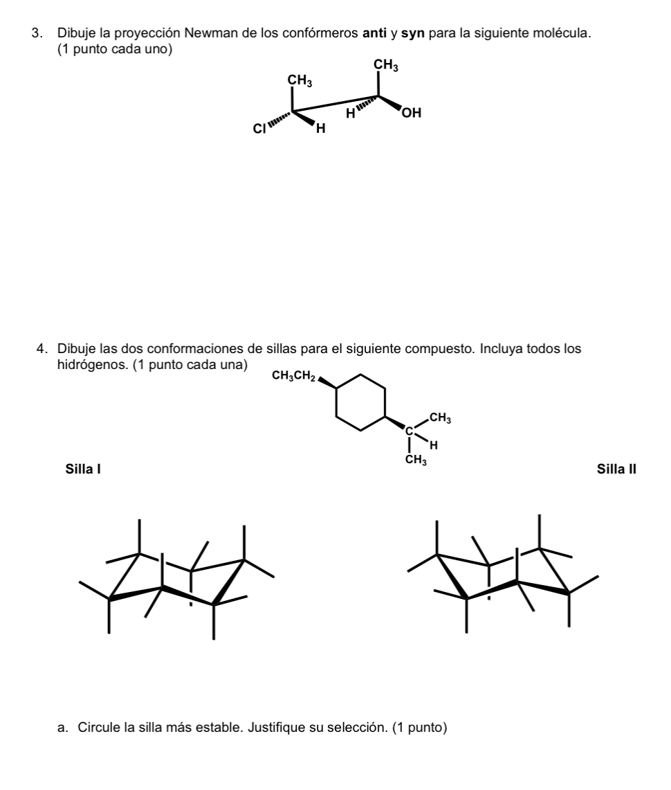 Solved Dibuje la proyección Newman de los confórmeros anti y | Chegg.com