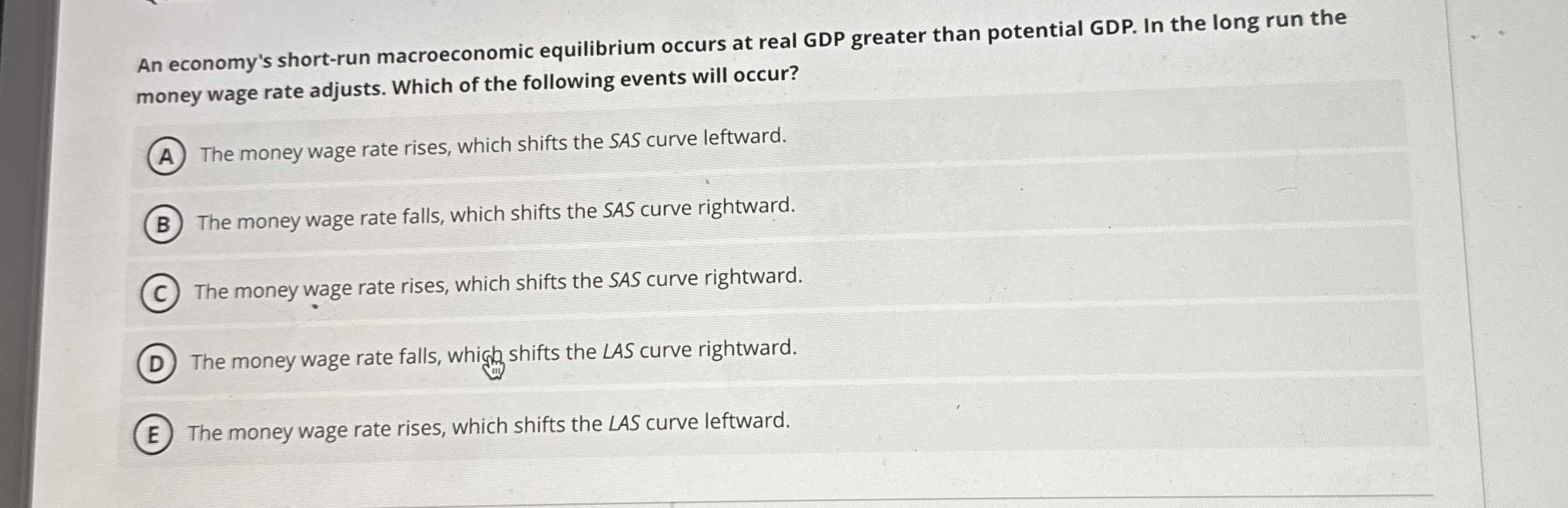Solved An economy's short-run macroeconomic equilibrium | Chegg.com