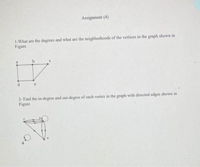 Solved Assignment (4) 1- What are the degrees and what are | Chegg.com
