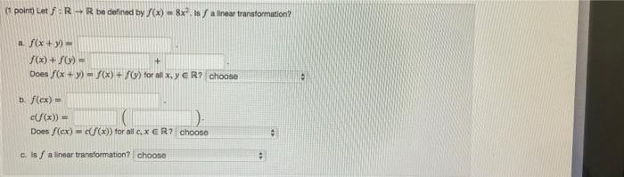 Solved (1 point) Let S:R-R be defined by f(x) = (-4x, -8x, 5 | Chegg.com