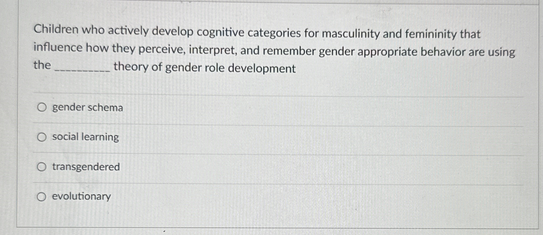 Solved Children who actively develop cognitive categories | Chegg.com