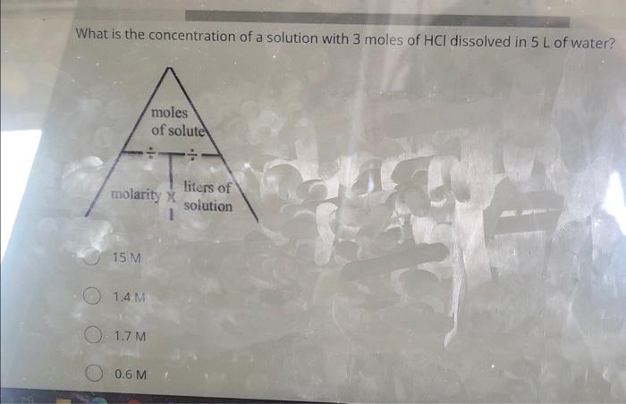 Solved What is the concentration of a solution with 3 moles | Chegg.com