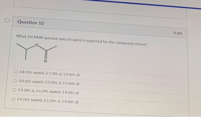 Solved What compound exhibits only two signals in its 1H NMR | Chegg.com
