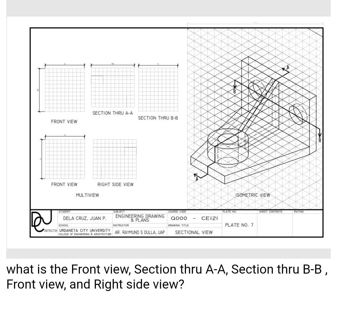 Solved 5.5 SECTION THRU A-A RIGHT SIDE VIEW MULTIVIEW | Chegg.com