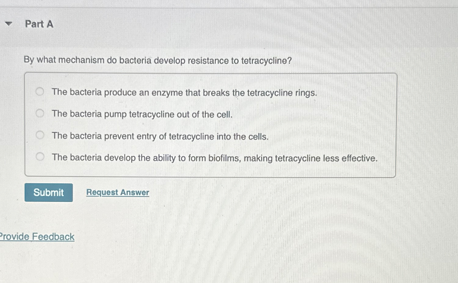 Solved Part ABy what mechanism do bacteria develop | Chegg.com