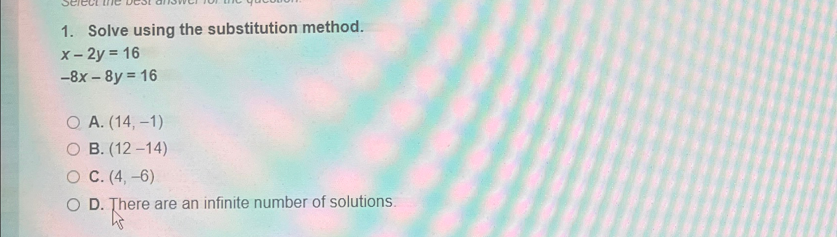 Solved Solve using the substitution | Chegg.com