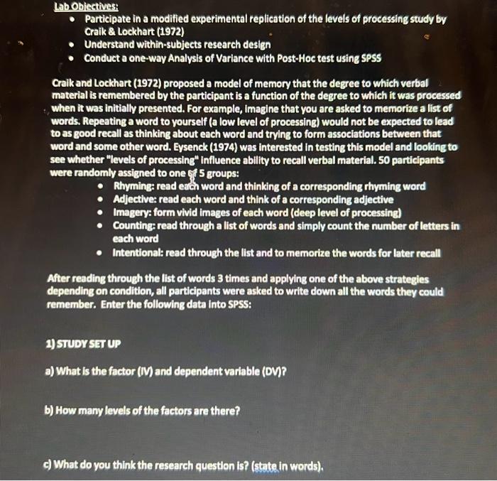 Solved mboniectives: - Participate in a modified | Chegg.com