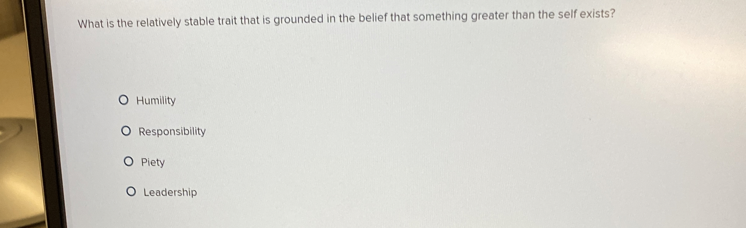 Solved What is the relatively stable trait that is grounded | Chegg.com