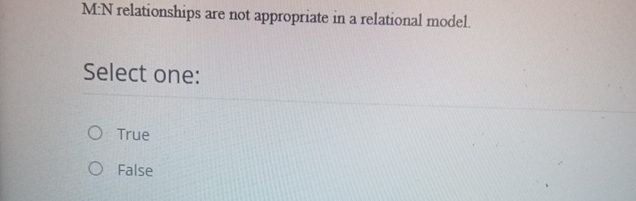 Solved M:N relationships are not appropriate in a relational | Chegg.com