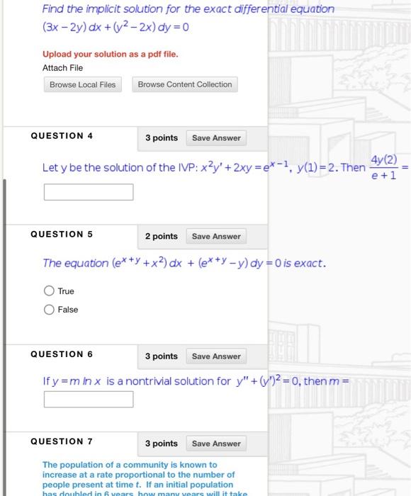 Solved Find the implicit solution for the exact differential | Chegg.com