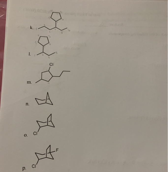 Solved 1. Provide an IUPAC name for each of the following | Chegg.com